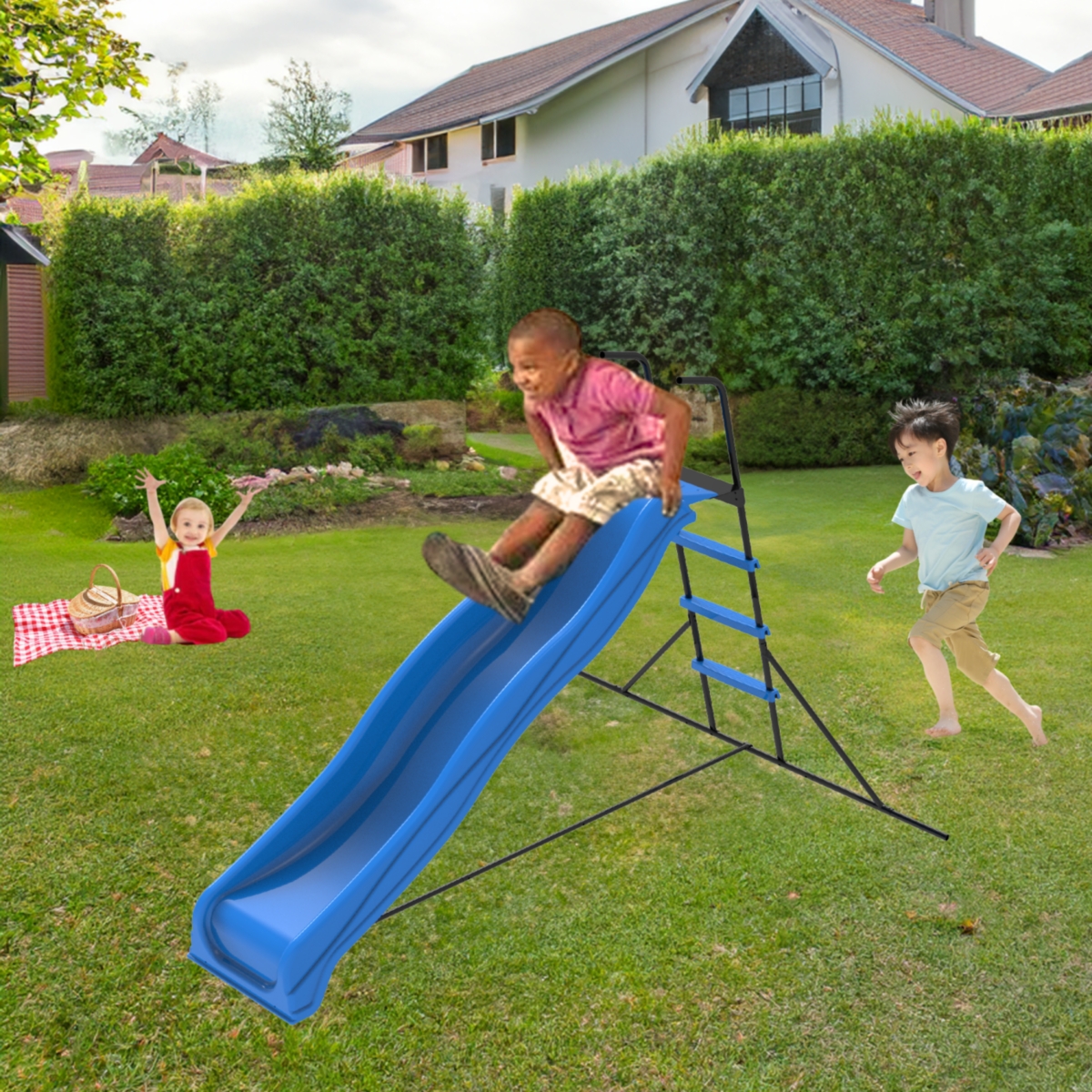 Click here for Streamdale 2.2m Freestanding Kids Slide - Blue prices