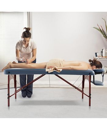 SUGIFT Portable Folding Massage Table with Carrying Case-Navy - Macy's
