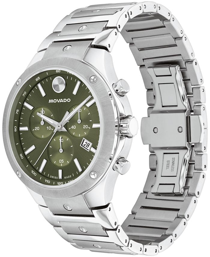 Movado Men's Se Swiss Quartz Chrono Stainless Steel Watch 42mm - Macy's