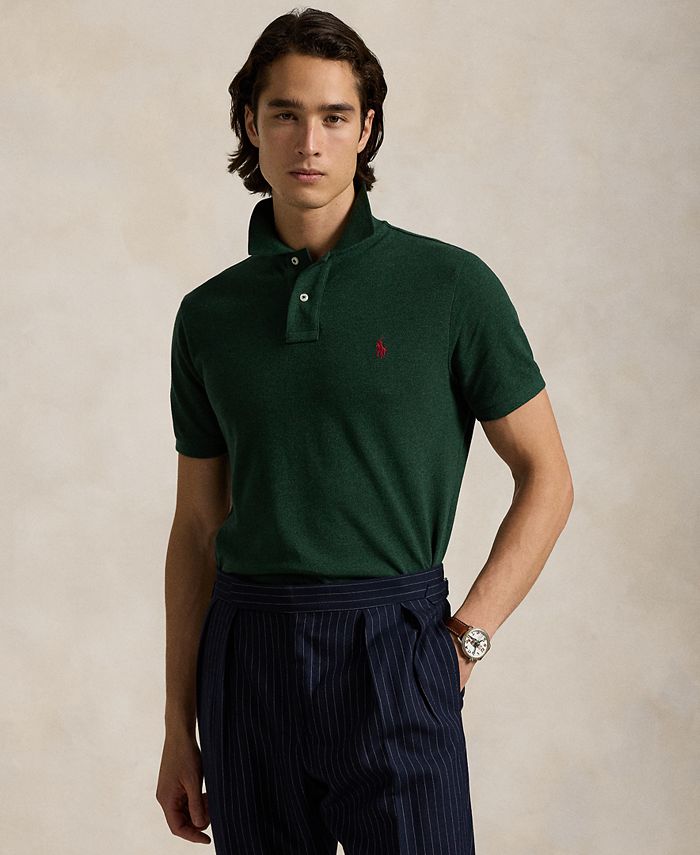 Polo Ralph Lauren Men's Cotton Custom Slim Fit Mesh Polo Shirt - Macy's