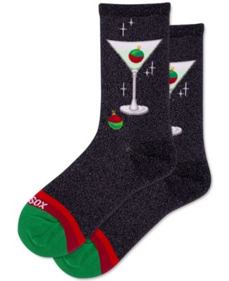 Hot Sox Women's Metallic Martini Crew Socks - Macy's
