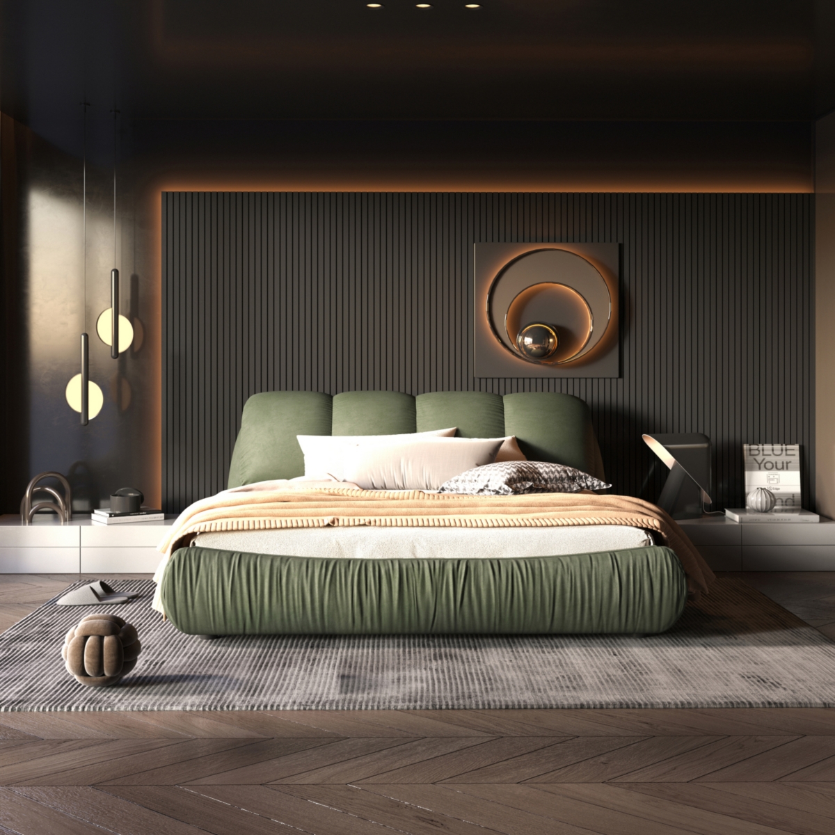 Click here for Streamdale Queen Upholstered Platform Bed with Bac... prices