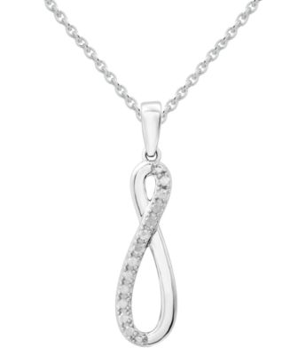 Diamond Infinity 18" Pendant Necklace (1/10 ct. t.w.) in Sterling ...