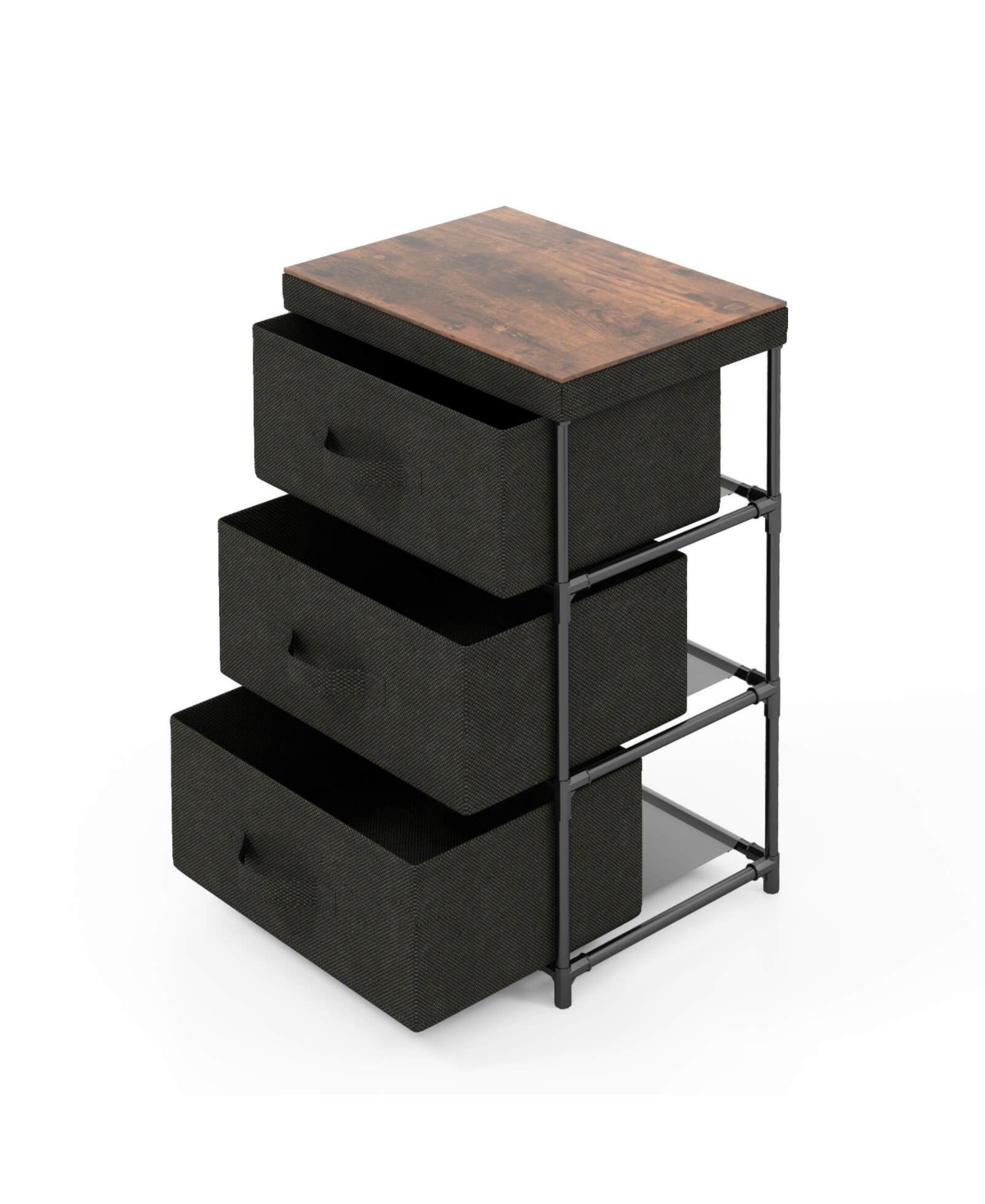 Click here for 3-Tier Fabric Nightstand with Sturdy Metal Frame-B... prices