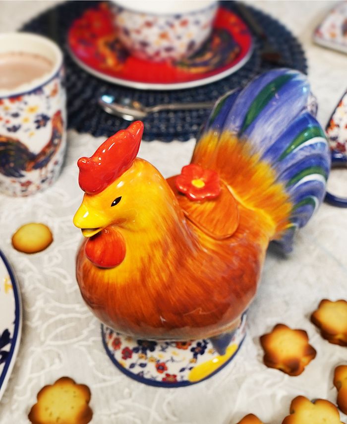Certified International Morning Rooster 3-D Rooster Teapot - Macy's