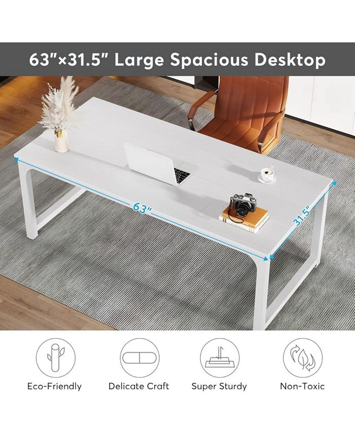 Tribesigns Modern Computer Desk, 63 x 31.5 inch Large Executive Office ...