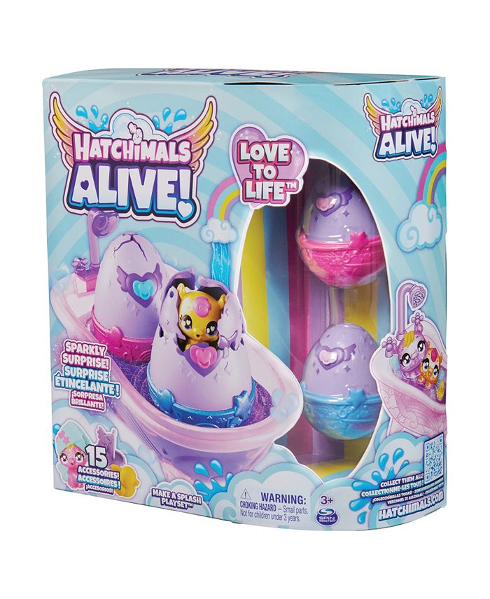 Hatchimals Alive, Make a Splash Playset with 15 Accessories, Bathtub, 2 ...