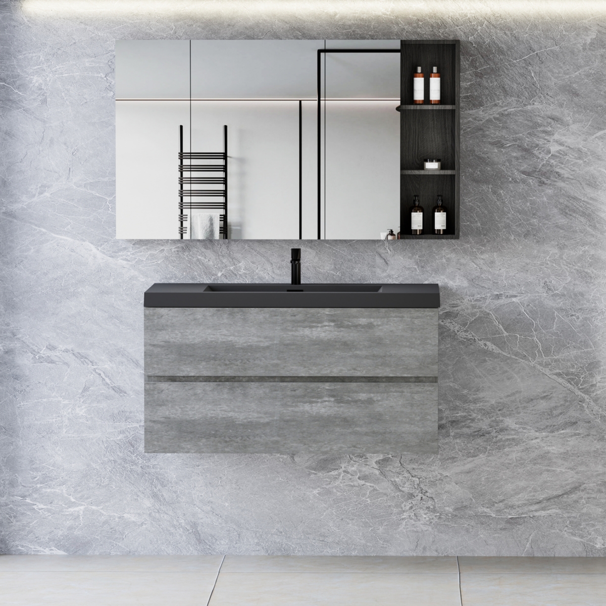 Click here for Streamdale Modern 42" Floating Vanity with Bl... prices