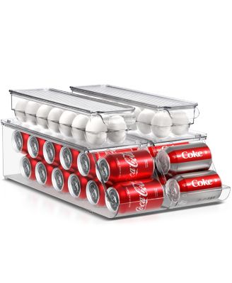 Sorbus Can & Egg Holder Set - 2 Stackable Can Dispenser Holds 12 Cans ...