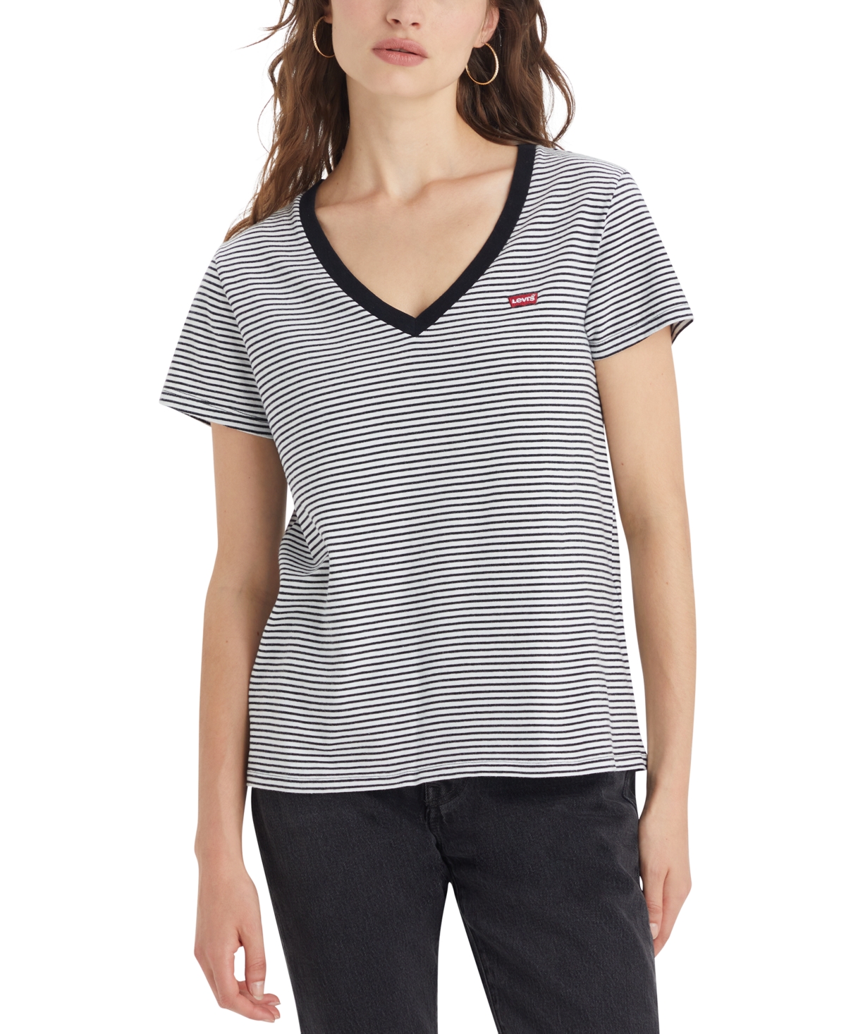 Click here for Levis Womens Perfect Cotton V-Neck Short-Sleeve T-... prices