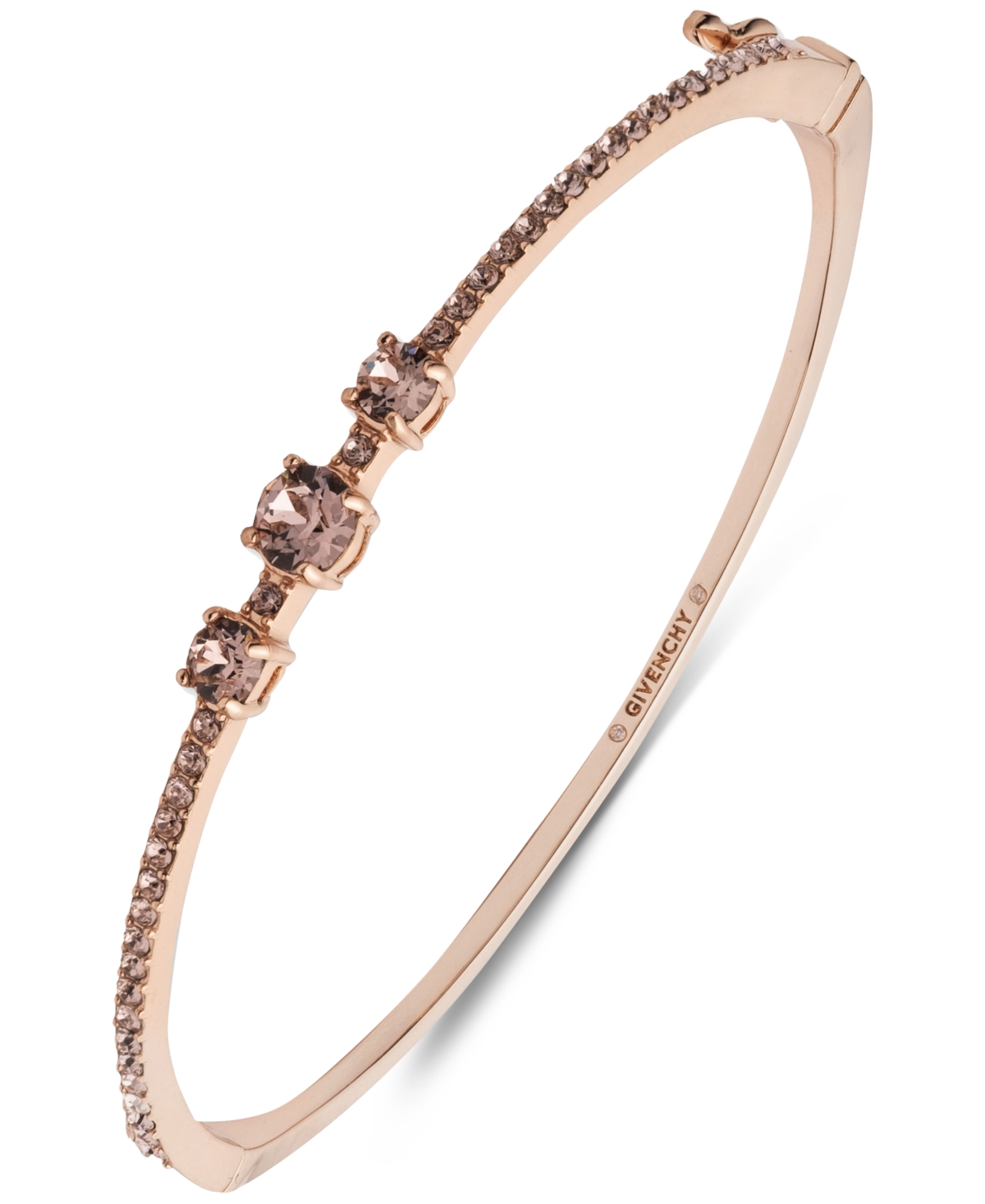 Givenchy Triple Crystal Stone Pave Bangle Bracelet In Light Pink | ModeSens