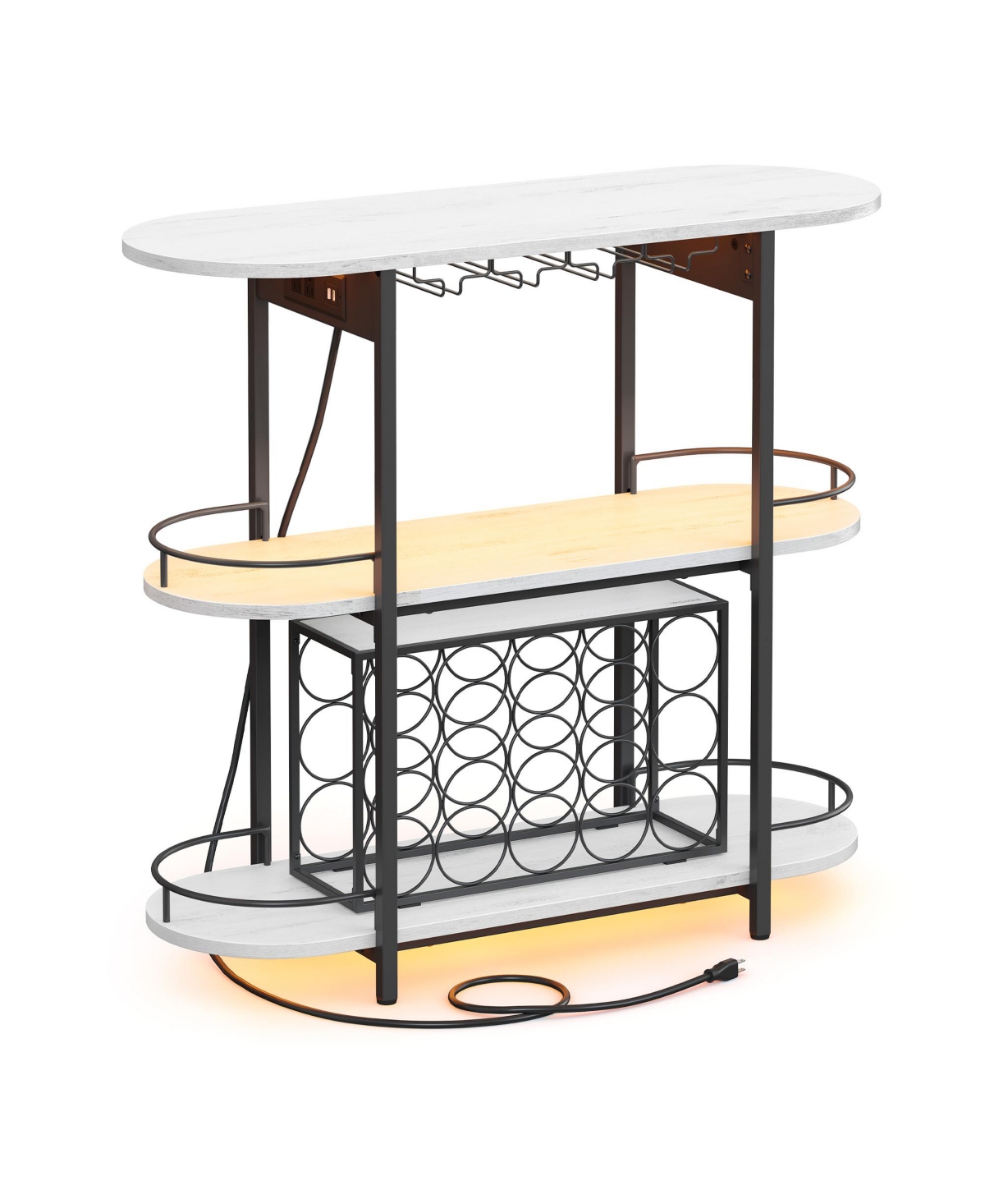 Click here for Slickblue Bar Cabinet with Led Lights and Power Ou... prices