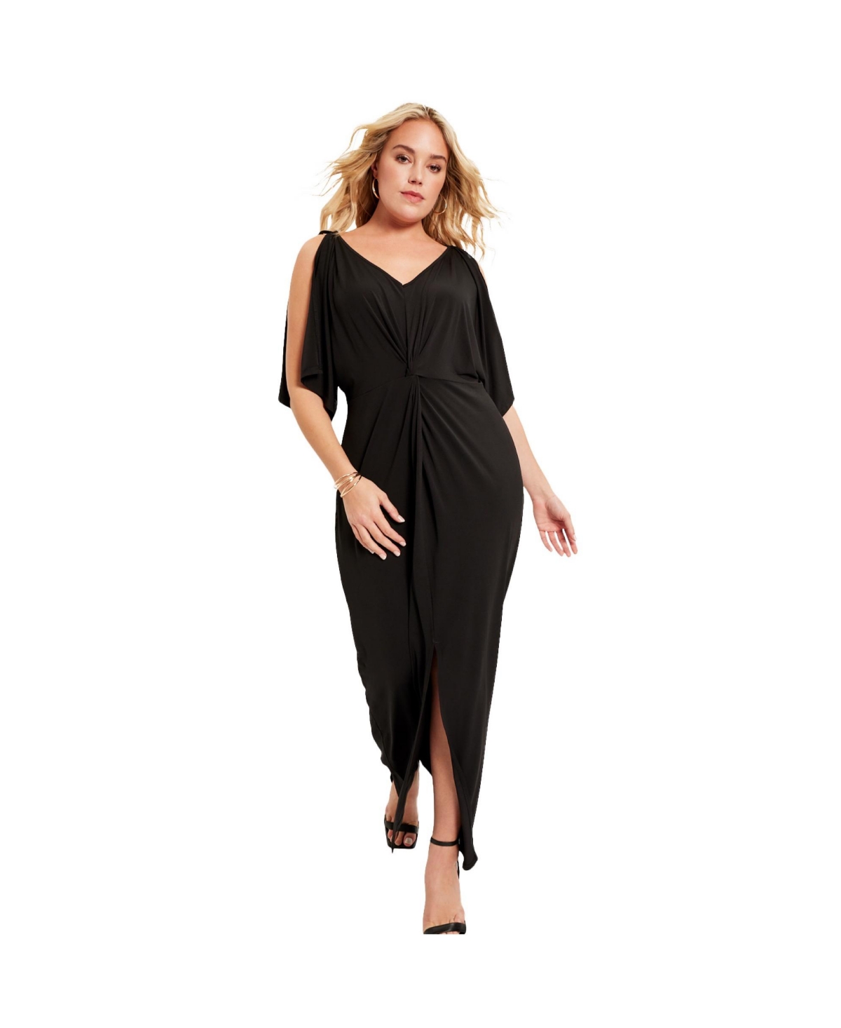June + Vie Plus Size June + Vie Twist-Front Dress - Black
