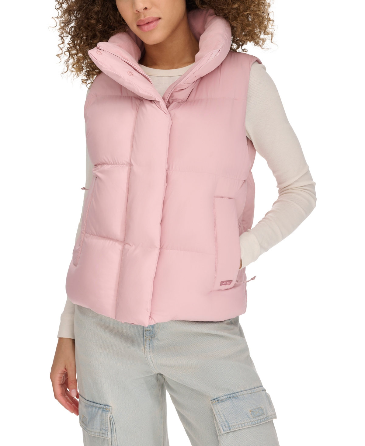 Click here for Levis Womens Stand Collar Puffer Vest - Pale Mauve prices