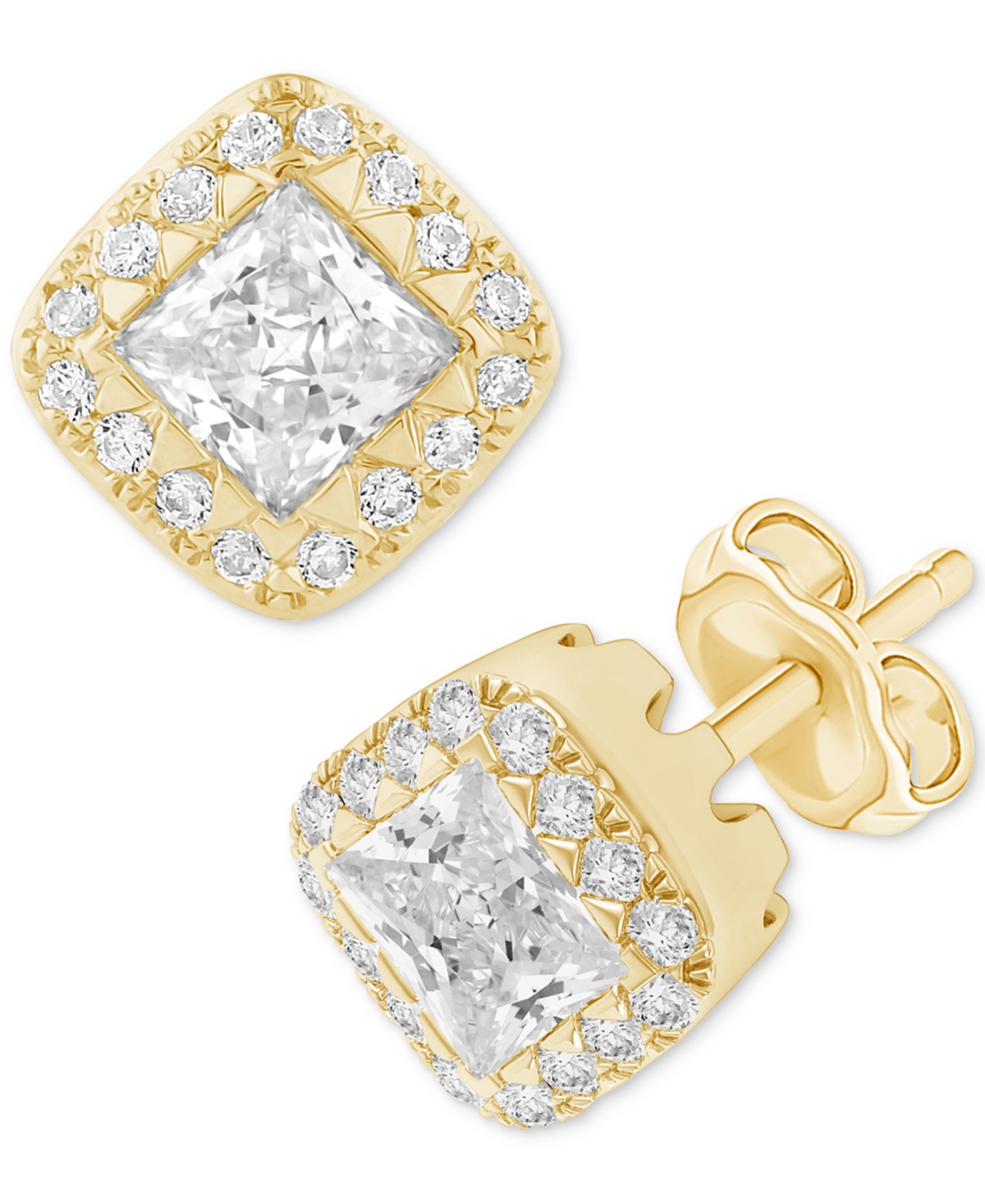 Click here for Diamond Princess Square Halo Stud Earrings (3/4 ct... prices