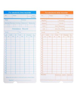 Yescom 1000 Count Monthly Time Clock Cards Timecard for Employee ...
