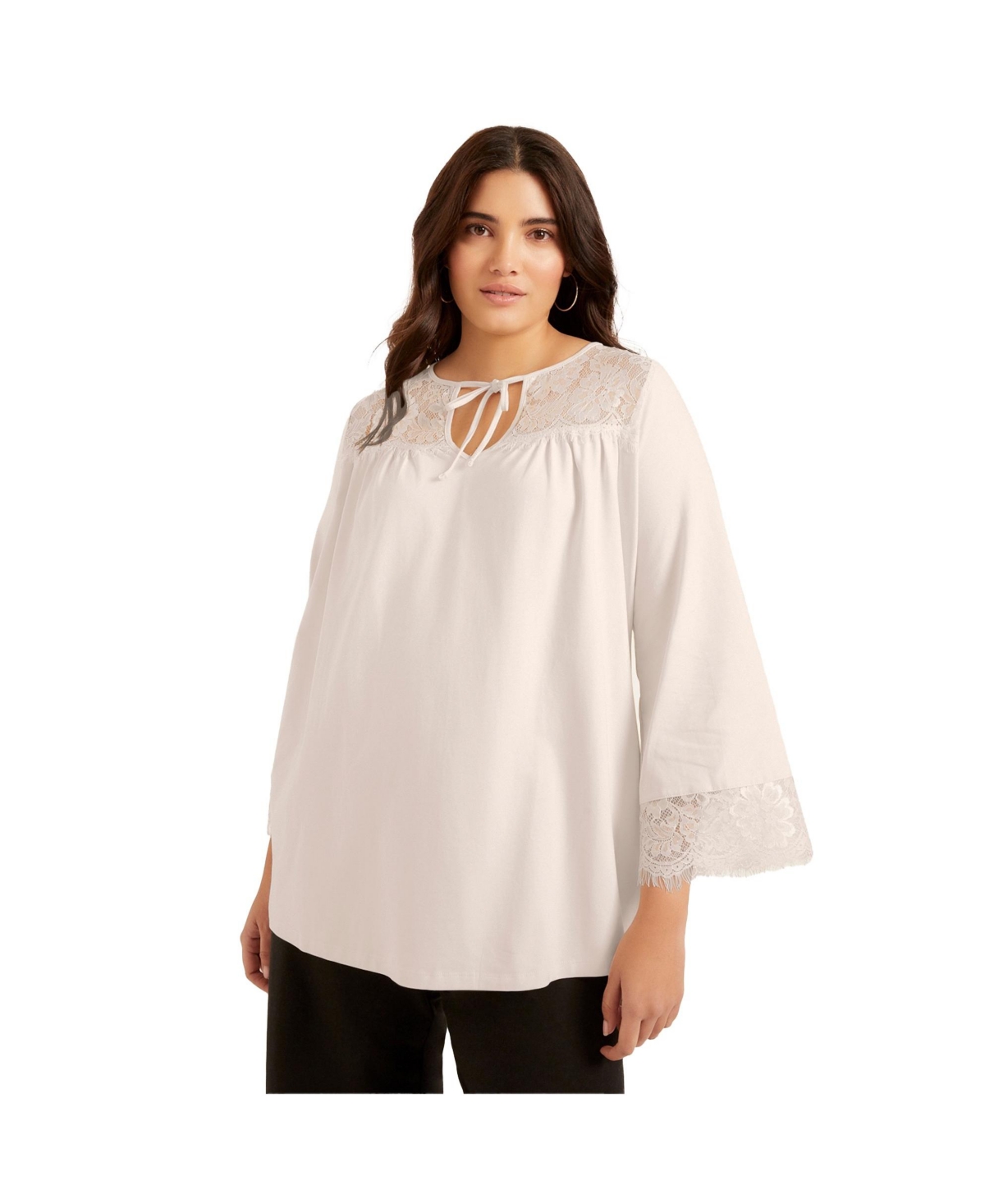 Click here for June + Vie Womens June + Vie Lace-Trim Top - Pink... prices