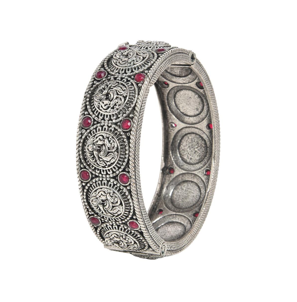 Click here for Sohi Womens Oxidised Bangle Bracelet - Silver prices