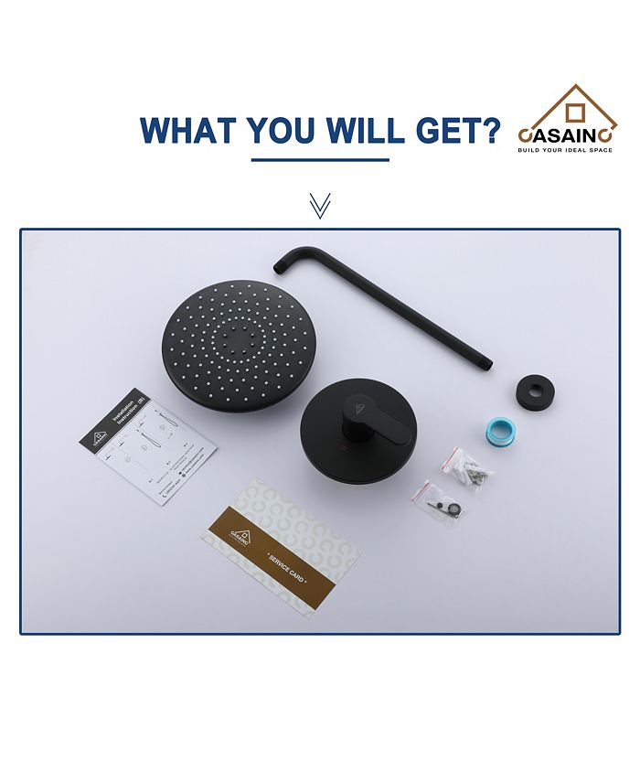 CASAINC 10 Inch Showerhead Round Single Function Balance Valve ...