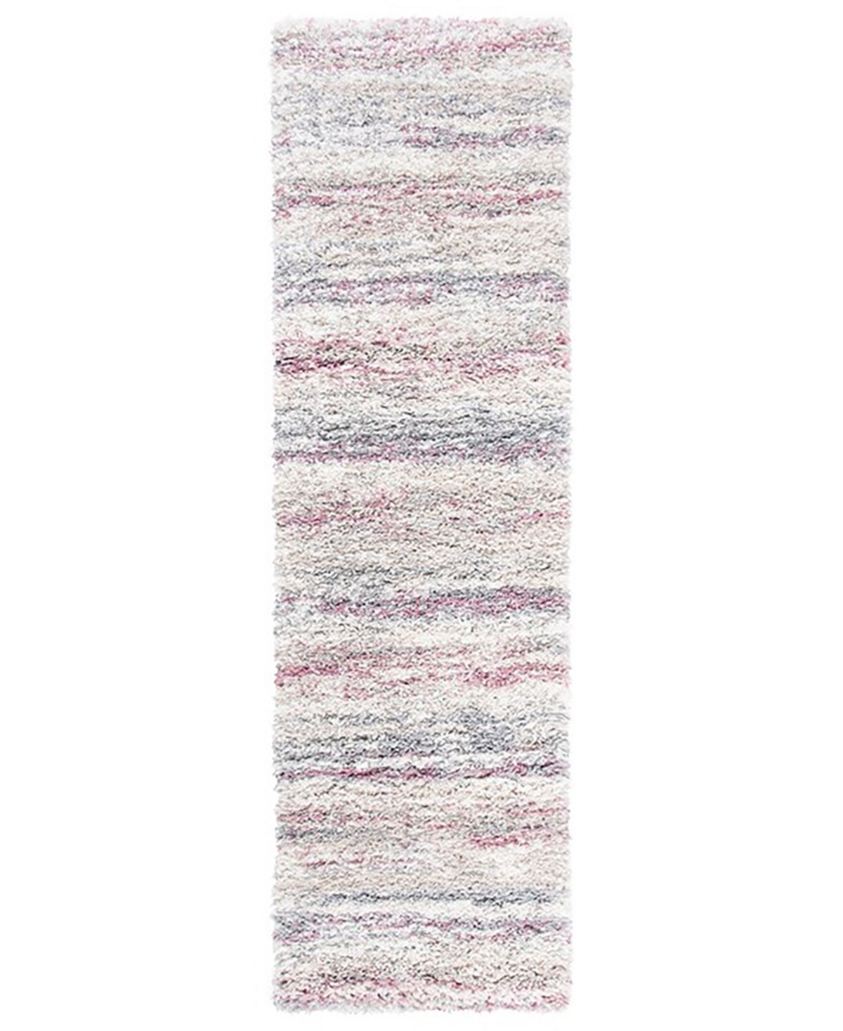 Safavieh Fontana Shag FNT842B 23x8 Runner Area Rug - Ivory/Pink