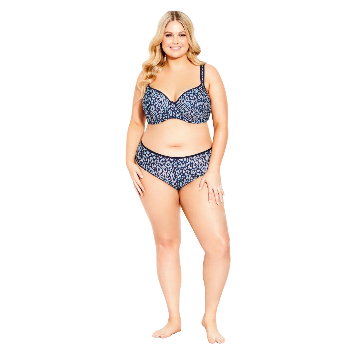 Click here for Avenue Plus Size Microfiber Hi Cut Brief - Navy an... prices