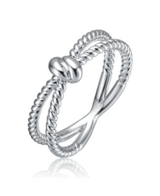 Rachel Glauber Teens/Young Adults Rope Intertwined Knot Cocktail Ring ...
