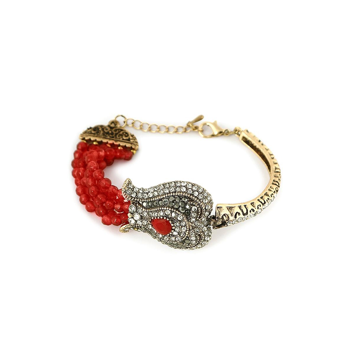Click here for Sohi Womens Ethnic Statement Bracelet - Red prices
