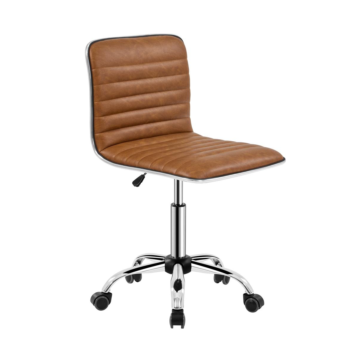 Click here for Yaheetech Pu Leather Low Back Swivel Armless Offic... prices