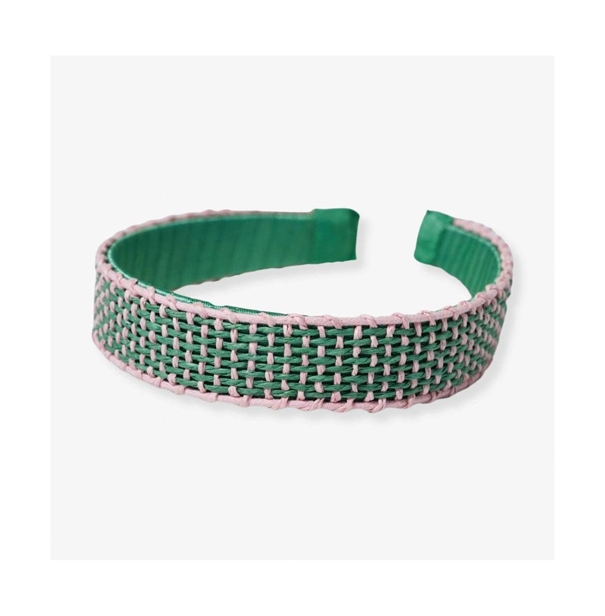 Click here for Caroline Two Color Woven Raffia Headband - Green prices