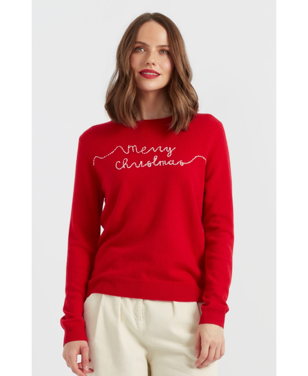 Click here for Chinti & Parker Womens Wool-Cashmere Merry Christm... prices