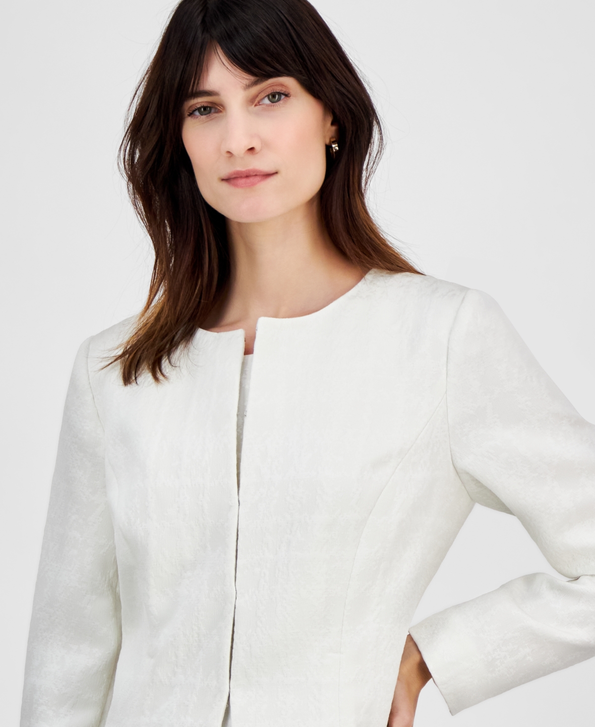 Le Suit Women's Jewel-neck Topper & Empire-seam Midi Dress Regular ...