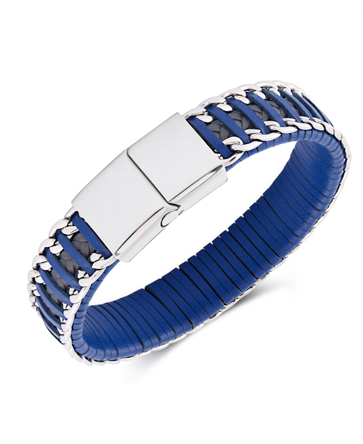 Click here for Rhona Sutton Blue Grey Leather with Chain Stainles... prices