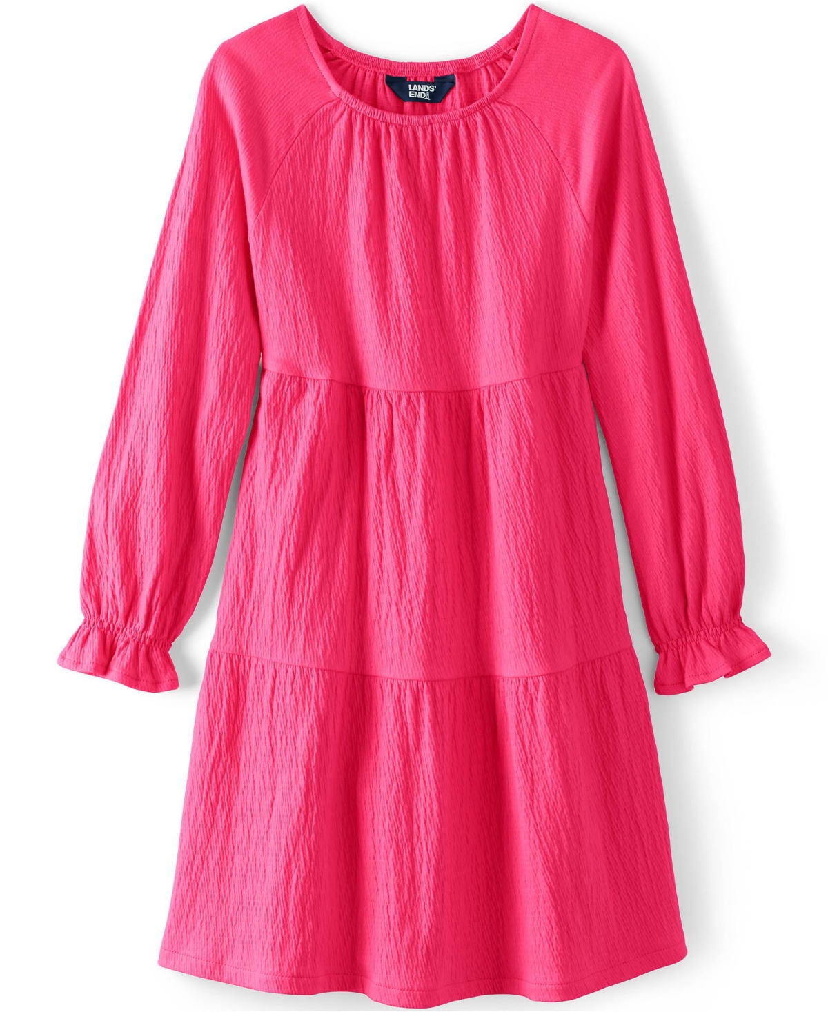 Click here for Lands End Girls Long Sleeve Tiered Knit Dress - Rh... prices