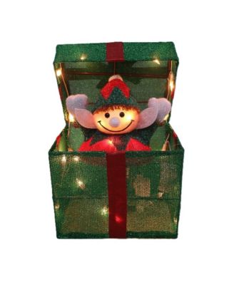 Skymall Decorative Lighted Animated Pop Up Elf Box - Macy's