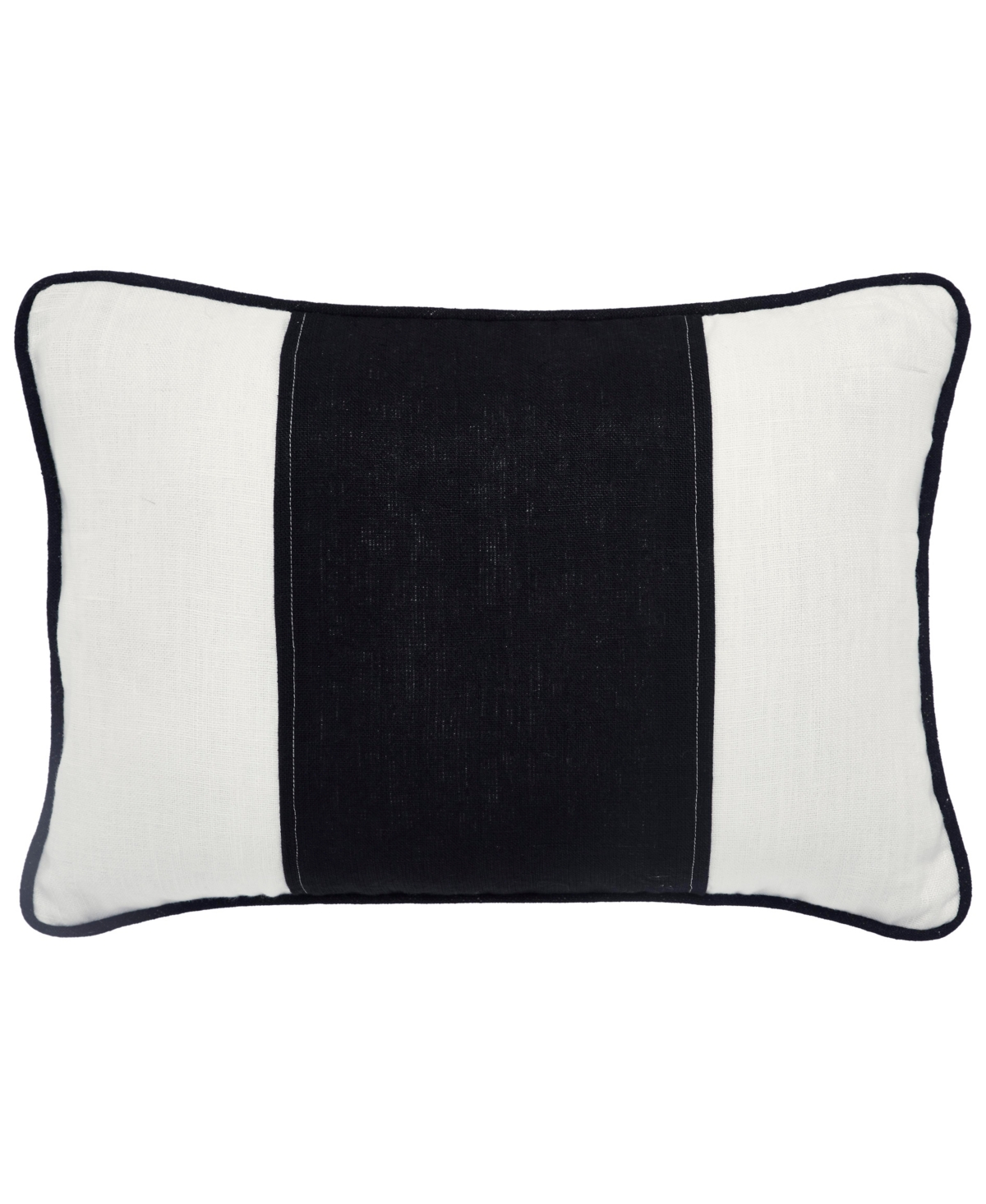 Click here for Ihi Home Linen Stripe Pillow  14x 20 - White black prices