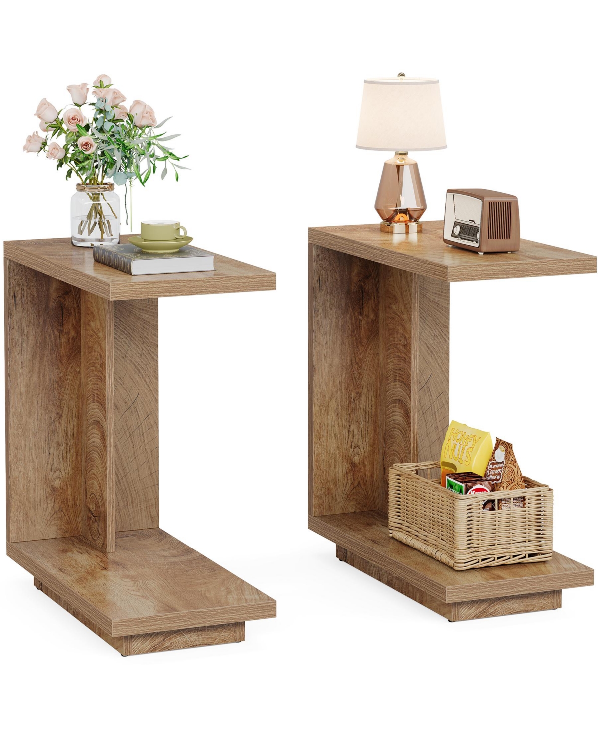 Click here for Tribesigns C-Shaped Side Table  2-Tier Narrow End... prices