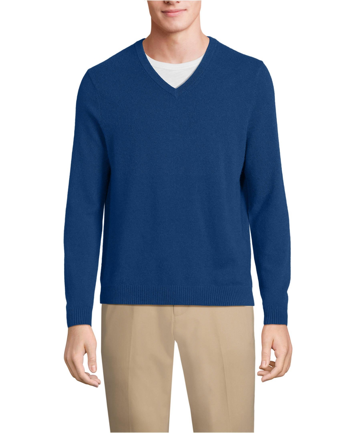 Click here for Lands End Mens Fine Gauge Cashmere V-neck Sweater... prices