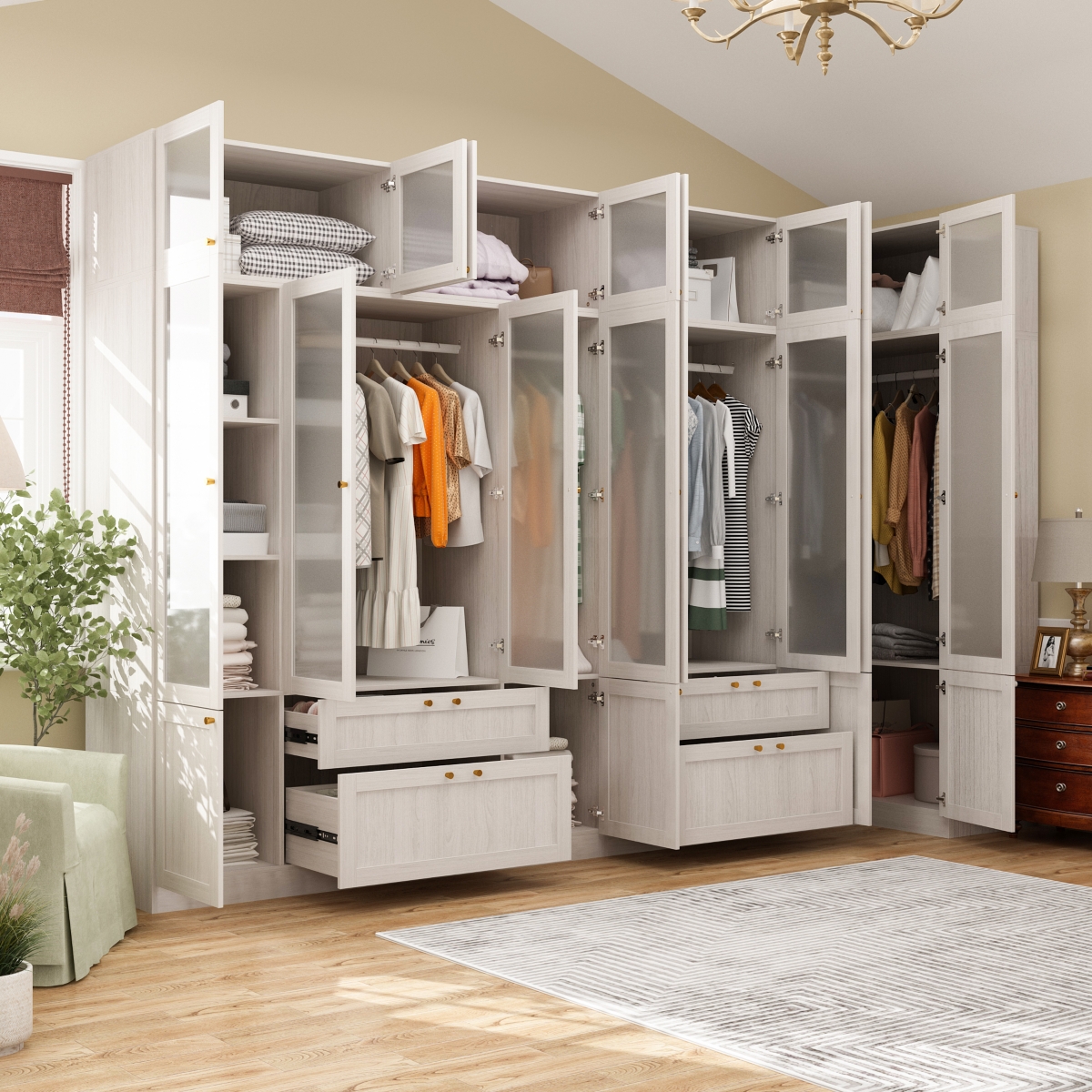 Click here for Famapy Tempered Glass Doors Big Armoires Wardrobe... prices