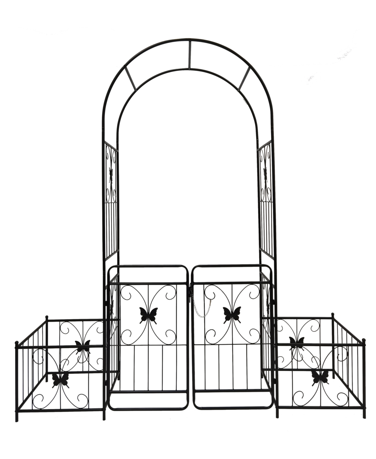 Click here for Slickblue Metal Garden Arch with Gate – 79.... prices