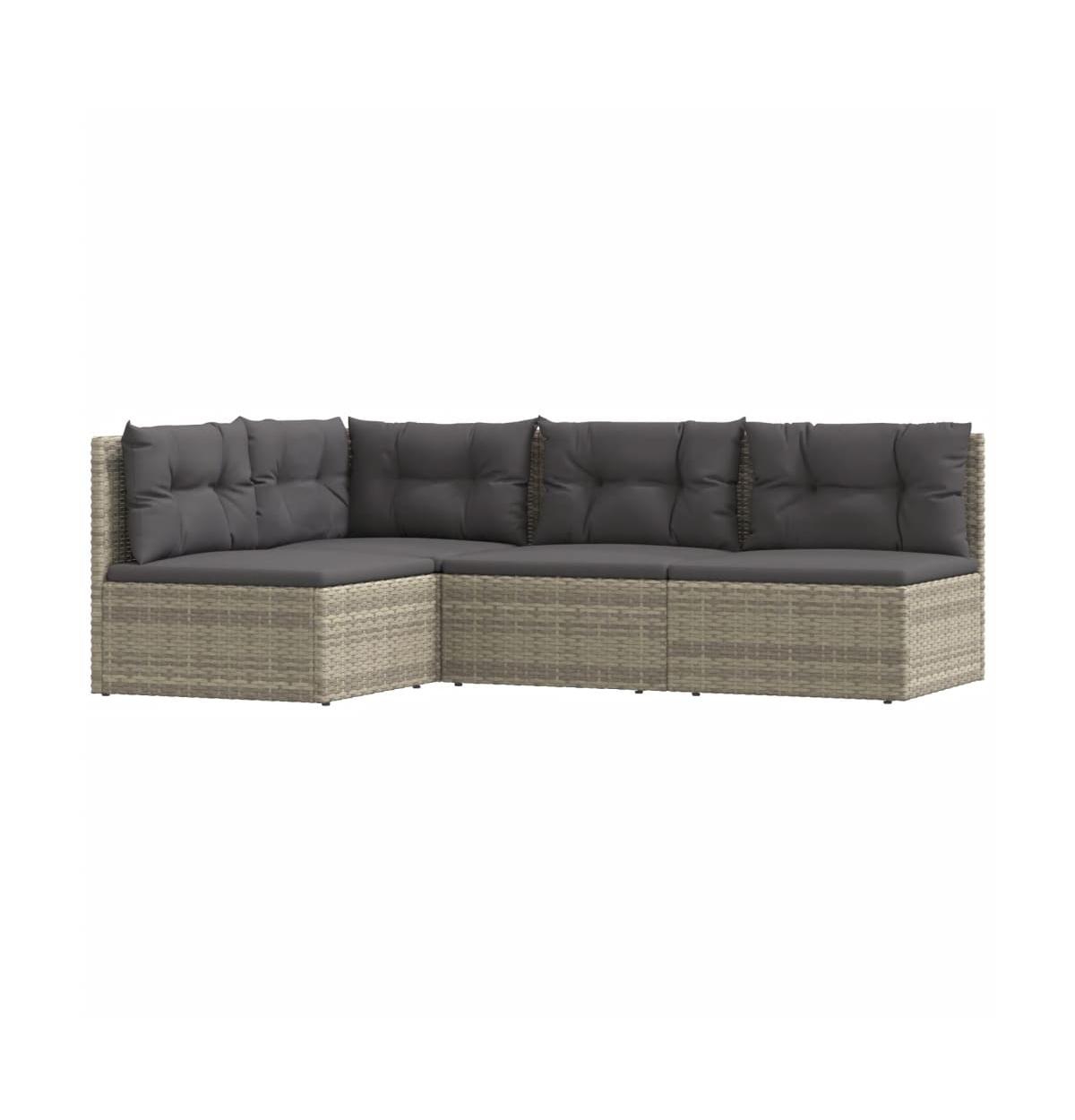 Click here for vidaXL 4 Piece Patio Lounge Set with Cushions Gray... prices