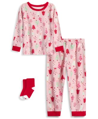 Max & Olivia Baby and Toddler Girls Snug Fit 3-Piece Pajama Set - Macy's