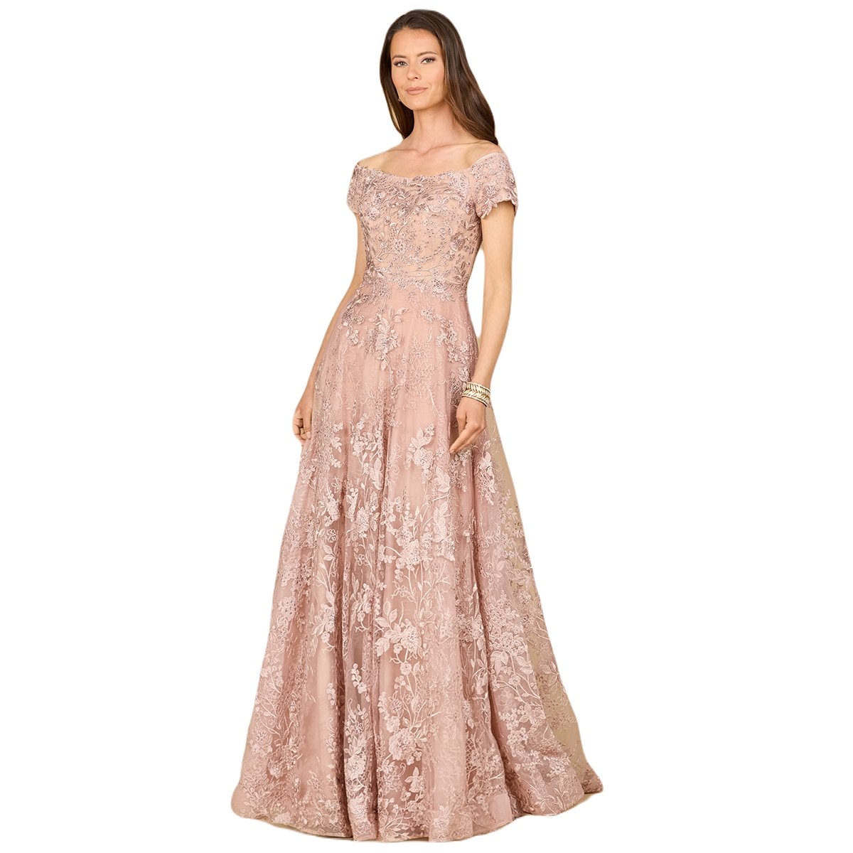 Click here for Lara Womens Off-shoulder  A-line gown - Blush prices