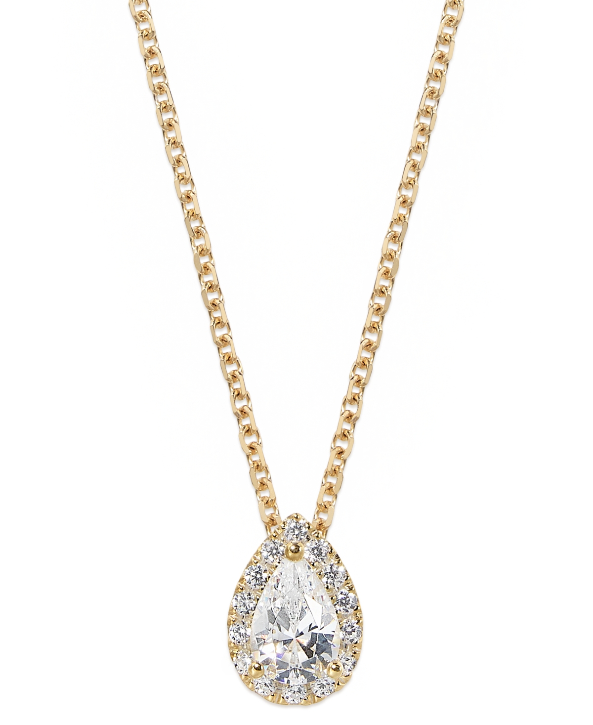 Click here for Diamond Pear Halo 18 Pendant Necklace (1/3 ct. t.w... prices