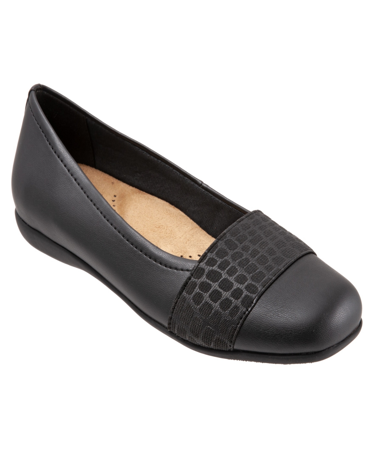 Click here for Trotters Samantha Flat - Black/croc gore prices