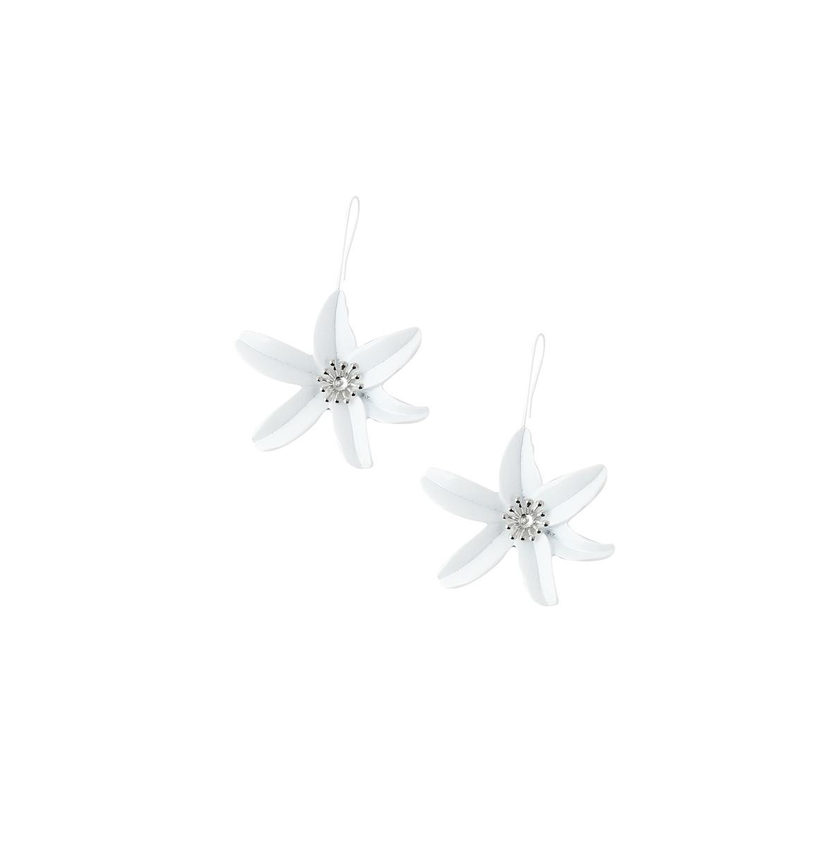 Click here for Sohi Womens Flora Drop Earrings - White prices