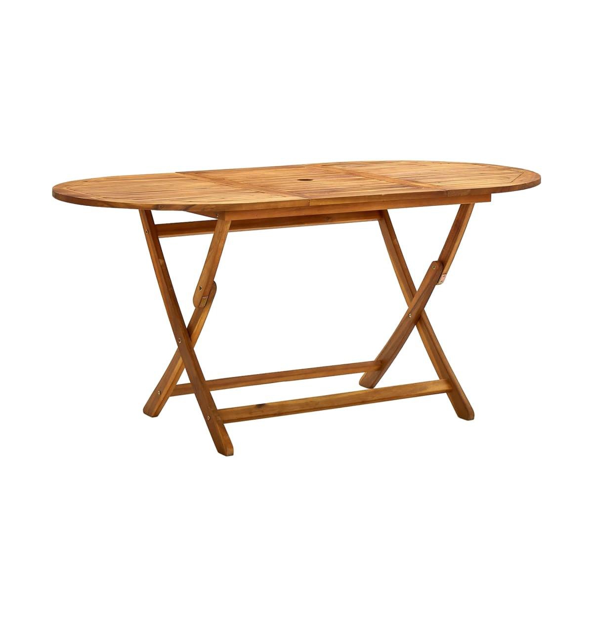 Click here for vidaXL Folding Patio Table 63x33.5x29.5 Solid Wood... prices