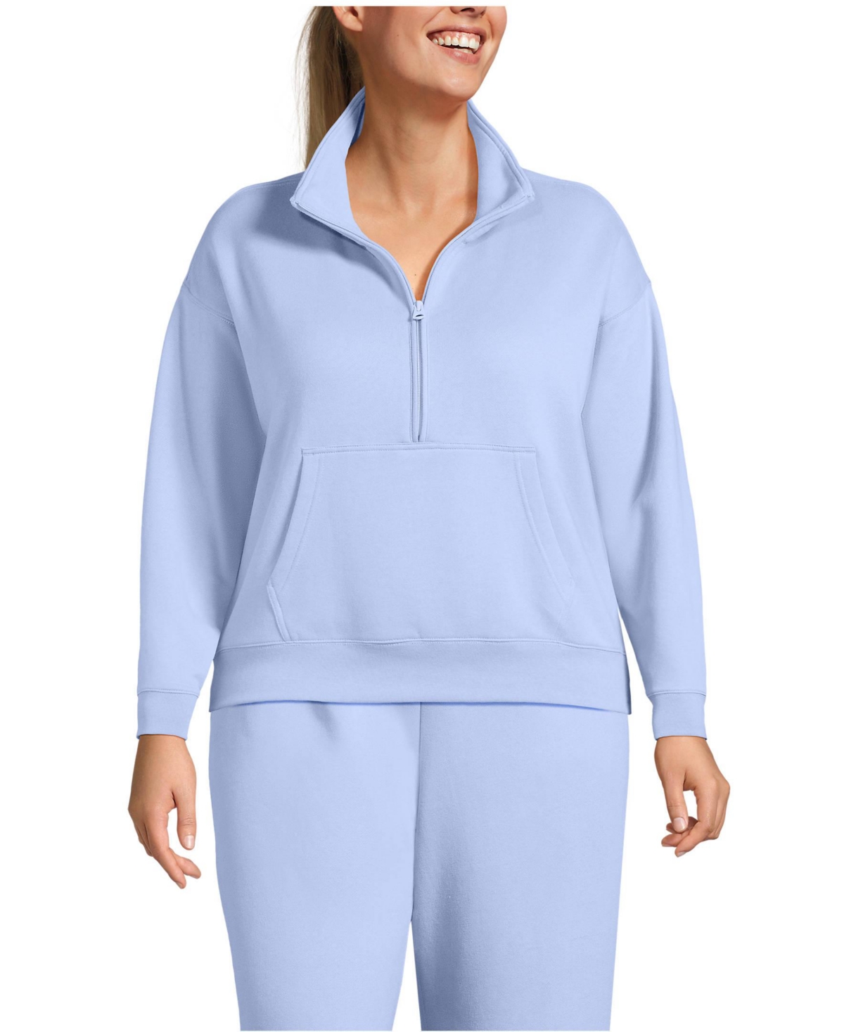 Click here for Lands End Plus Size Relaxed Serious Sweats Long Sl... prices