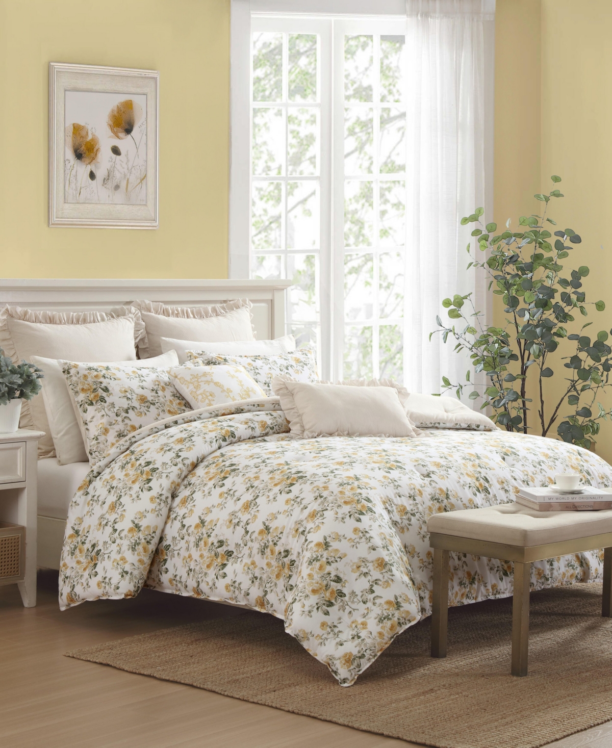 Click here for Laura Ashley Roses Sateen 3-Pc. Duvet Cover Set  F... prices