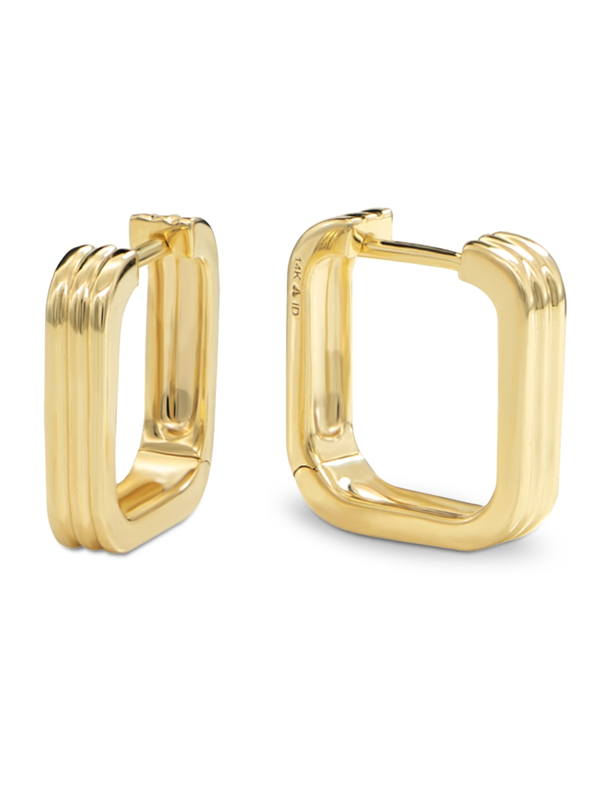 Click here for Devata Ribbed Square 14mm Hoop Earrings in 14K Gol... prices