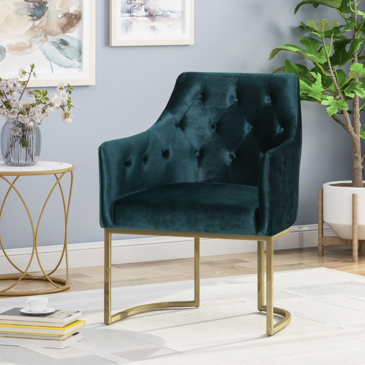 Click here for Simplie Fun Luxurious Velvet Club Chair: U-Base  T... prices